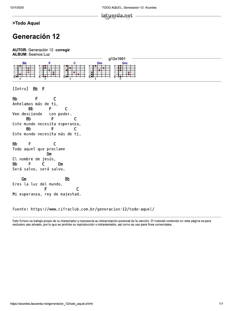 Todo Aquel_Generación 12 | PDF