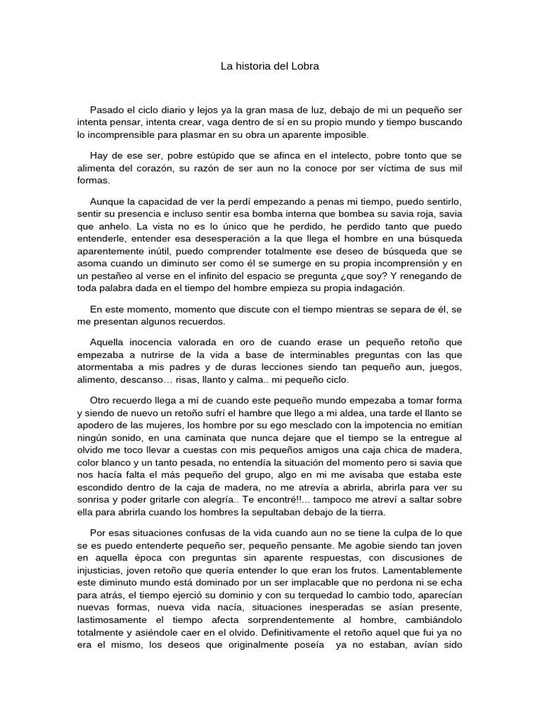La Historia Del Lobra | PDF