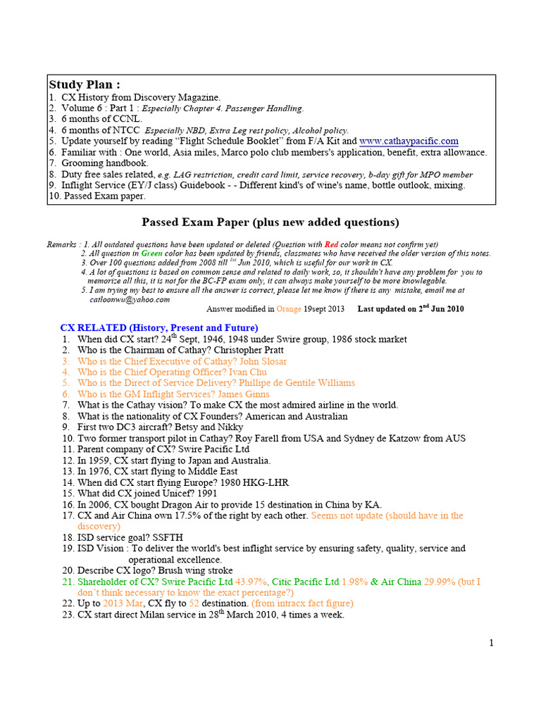 BC-FP Pass Exam Paper Update2014pdf | PDF | Alcoholic Beverages