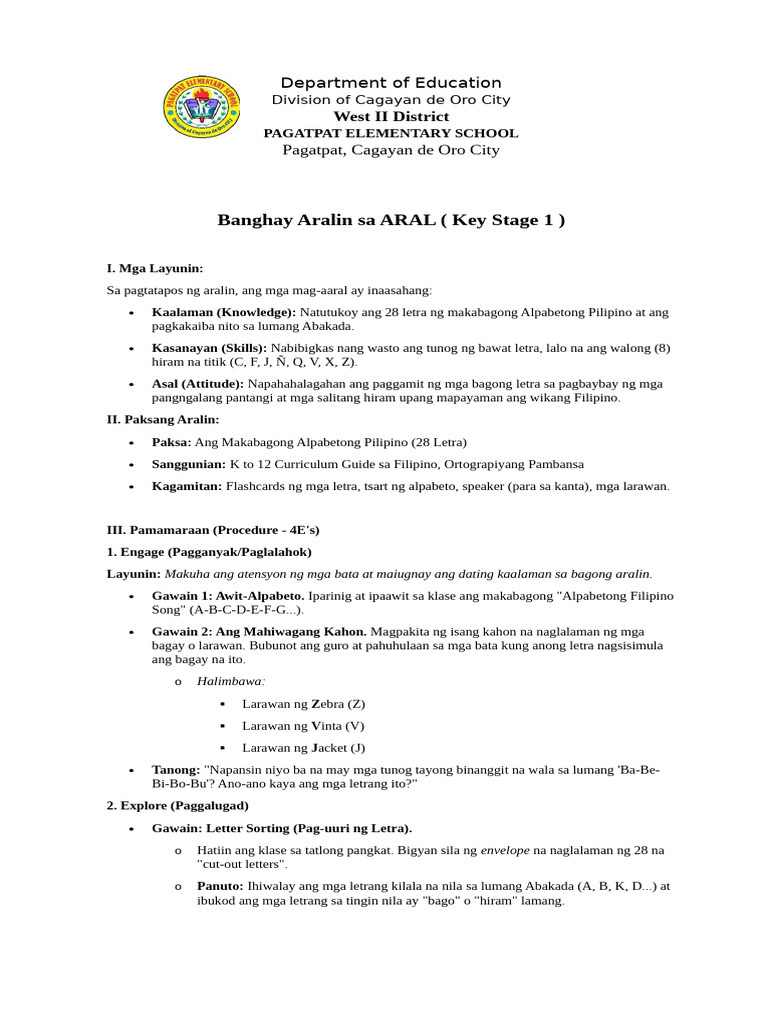 ARAL Lesson Plan | PDF