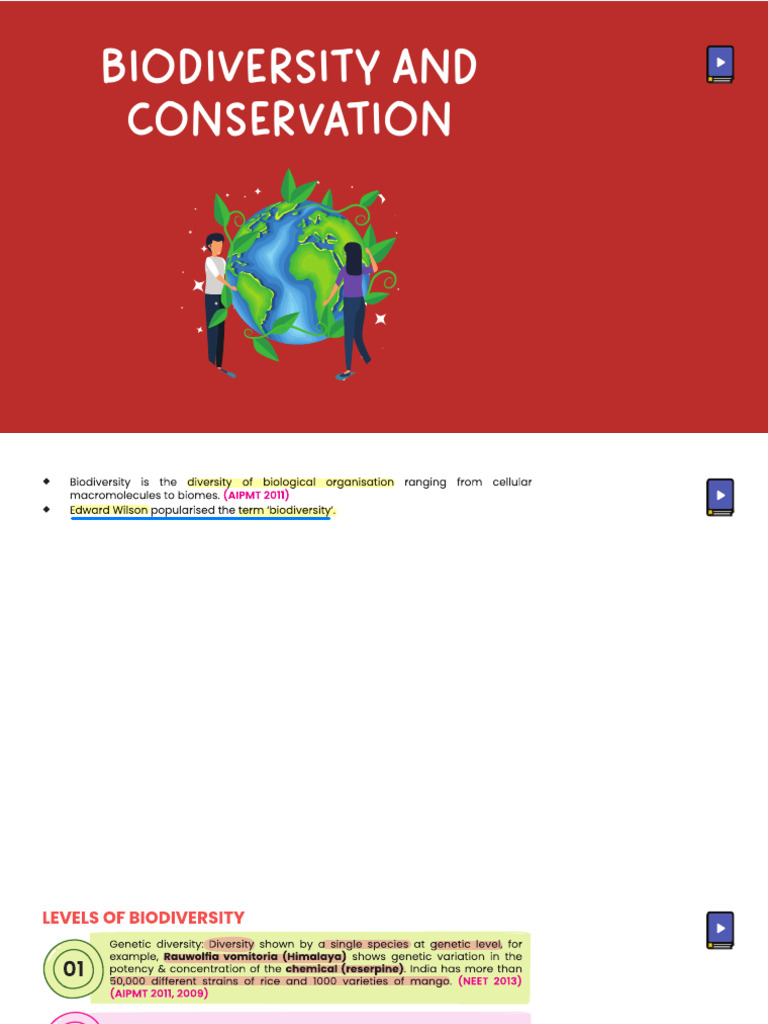 Biodiversity and Conservation (Final NCERT Revision) | PDF ...