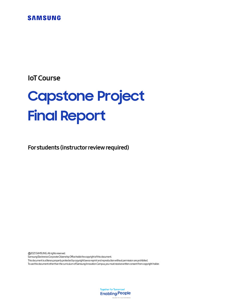 SIC_IoT_Capstone Project_Final Report | PDF | Internet Of Things