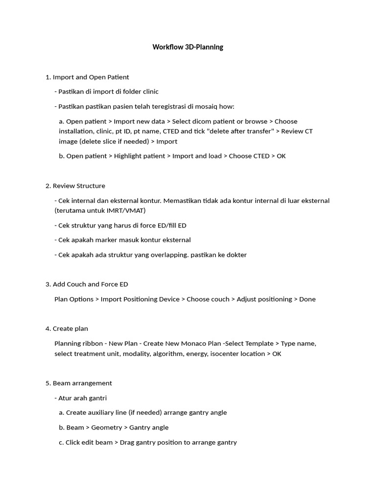 Workflow 3D Planning | PDF | Dosimetry | Radiology