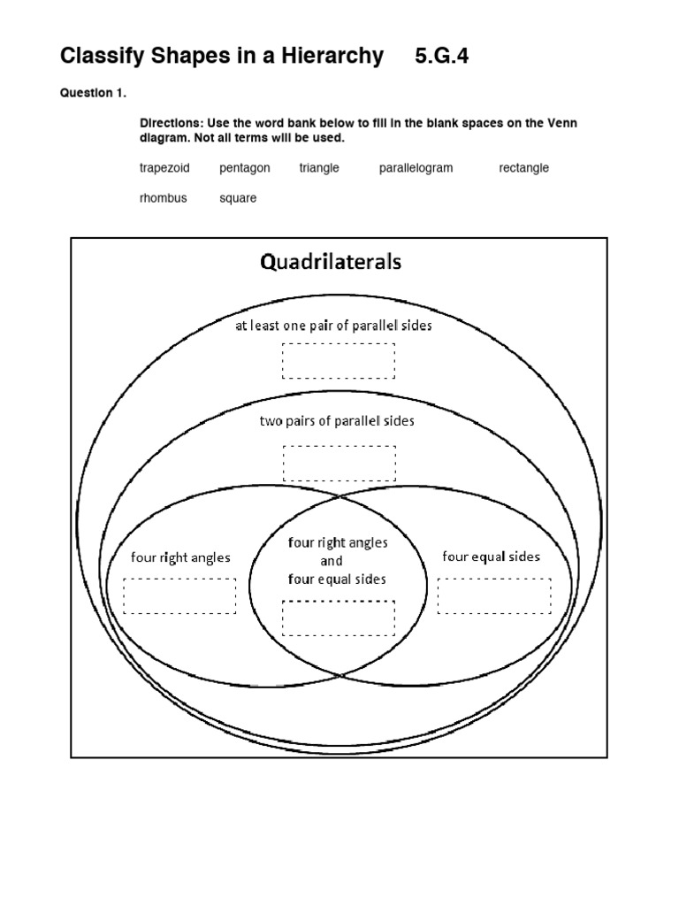 5.G.4 - Classify Shapes in A Hierarchy | PDF | Rectangle | Shape