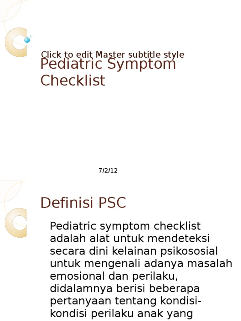 Pediatric Symptom Checklist | PDF