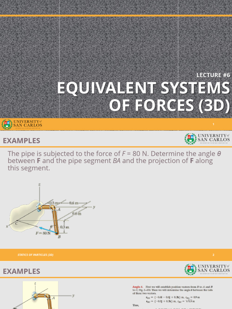 CES 2104 Lecture Notes 6 - Equivalent Systems of Forces (3D) | PDF ...