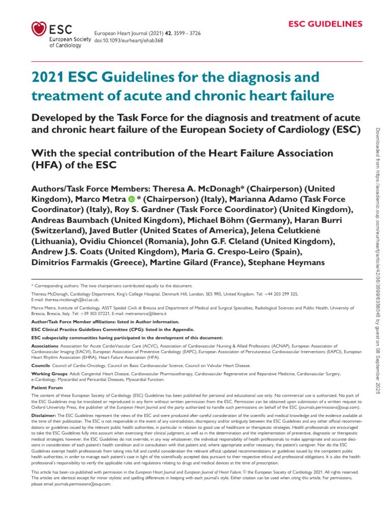 ESC 2021 ICC | PDF | Heart Failure | Cardiovascular Diseases