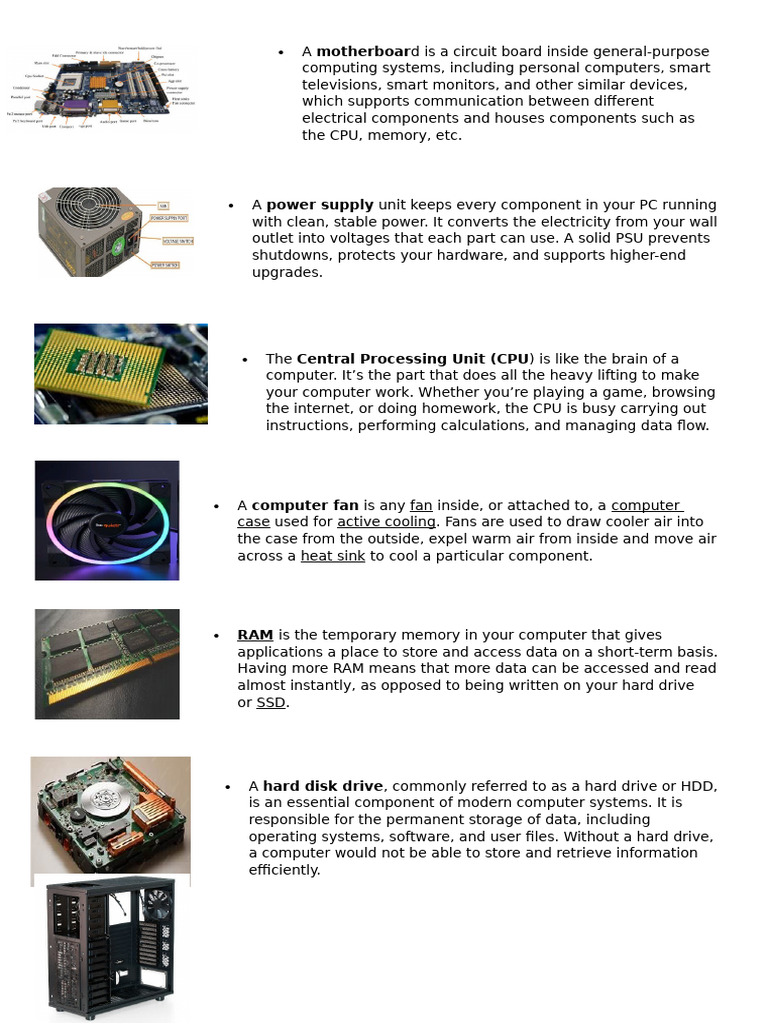 Parts and Fucntion of A System Unit | PDF