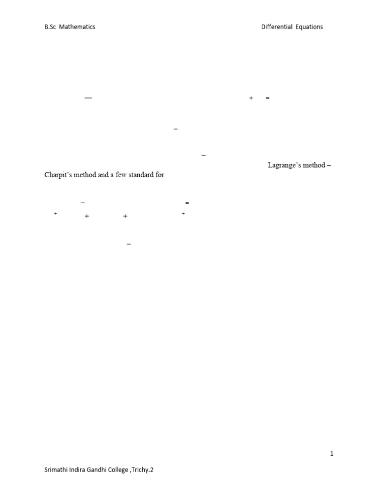 Differential Equation | PDF | Equations | Mathematical Objects