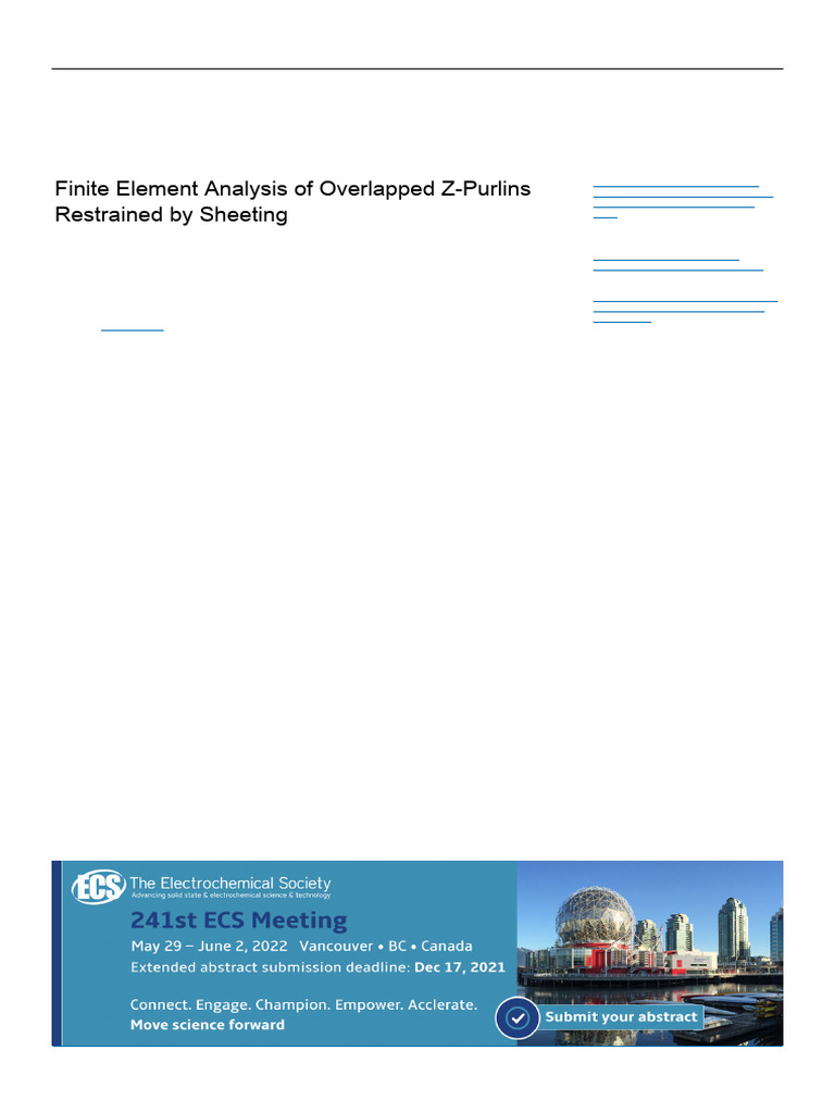 Finite Element Analysis of Overlapped Z-Purlins Re | PDF | Bending ...