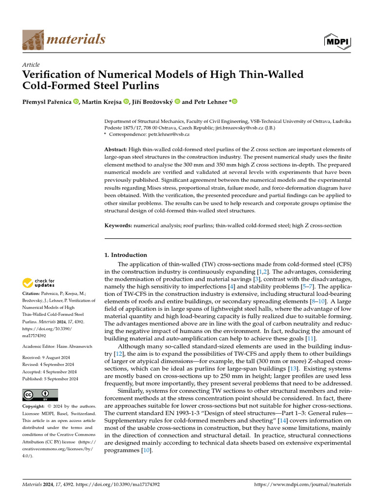 Verification of Numerical Models of High Thin-Wall | PDF | Finite ...