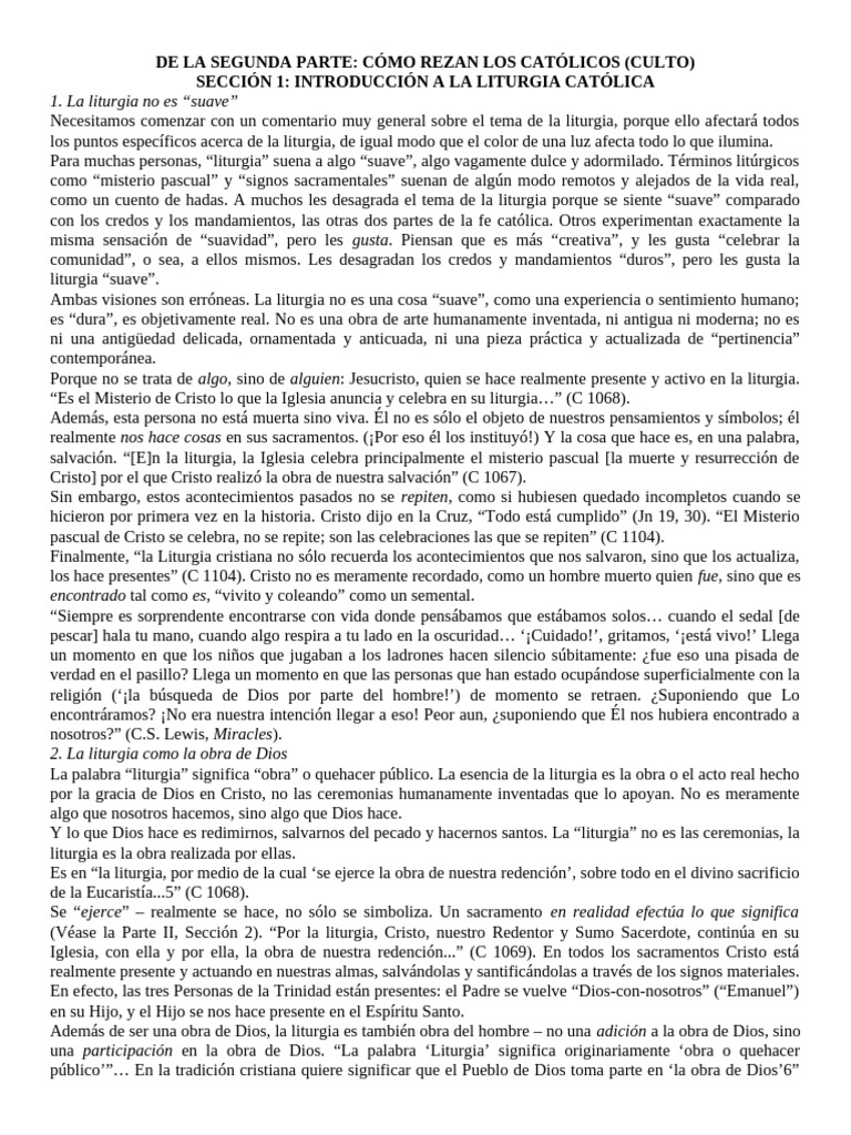 La Liturgia | PDF | eucaristía | Cristo (título)