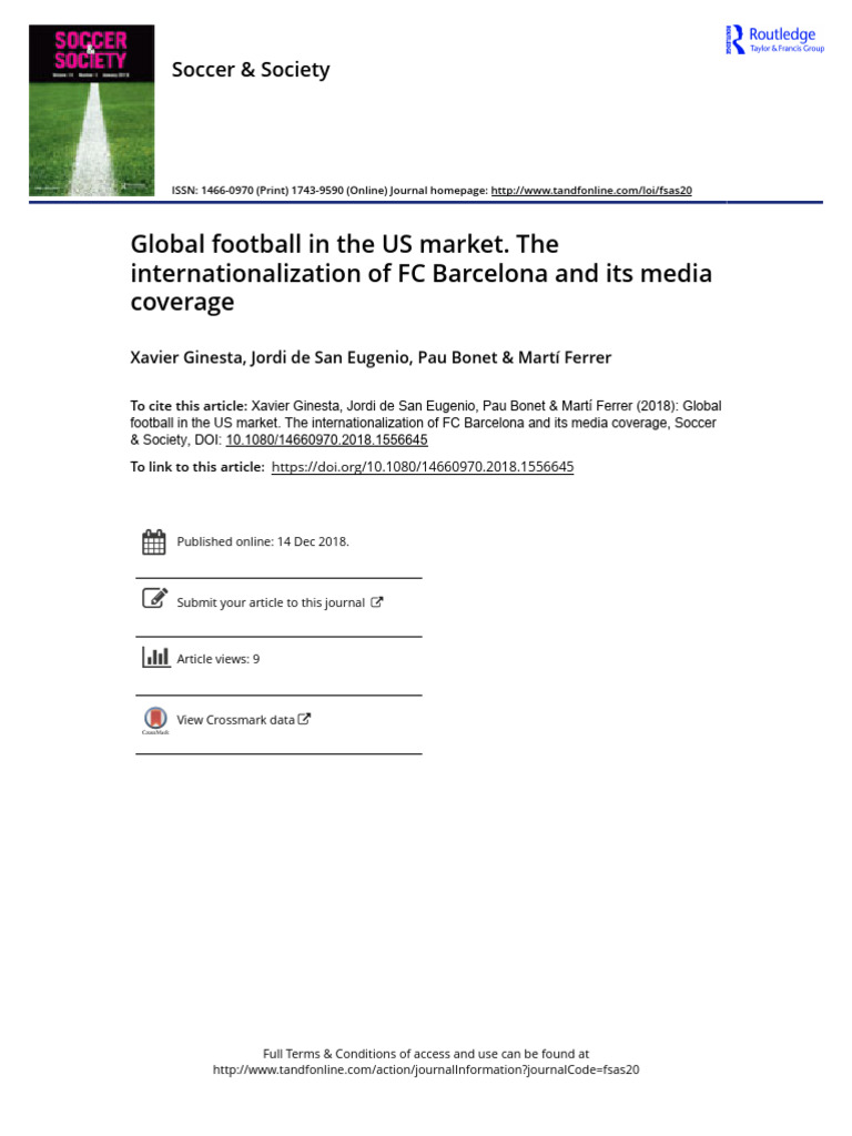 Global Football in the US Market the Int | PDF | Fc Barcelona | Catalonia