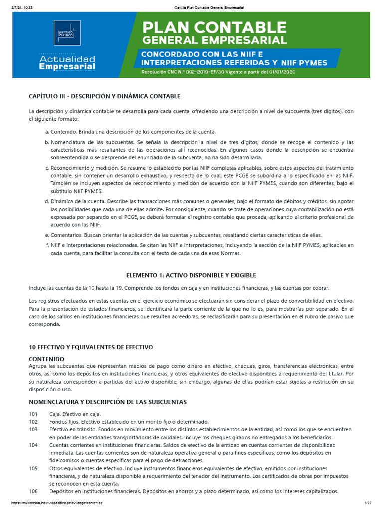 Cartilla Plan Contable General Empresarial | PDF | normas ...