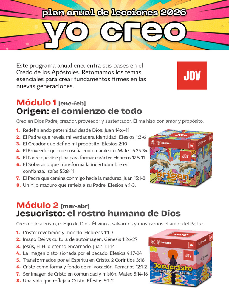 Plan Lecciones 2026 JOV (1) | PDF | Cristo (título) | espíritu Santo