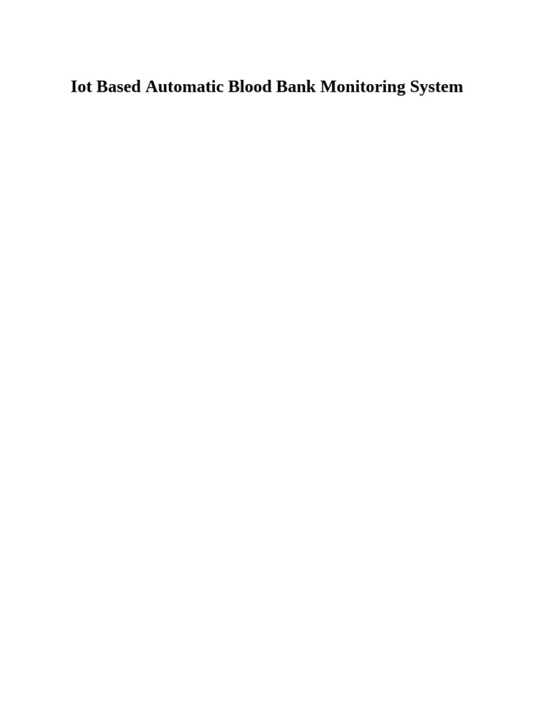 Iot Based Automatic Blood Bank Monitoring System | PDF | Rectifier ...