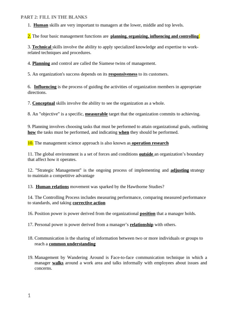 Revision for Final Exam | PDF | Leadership | Motivation