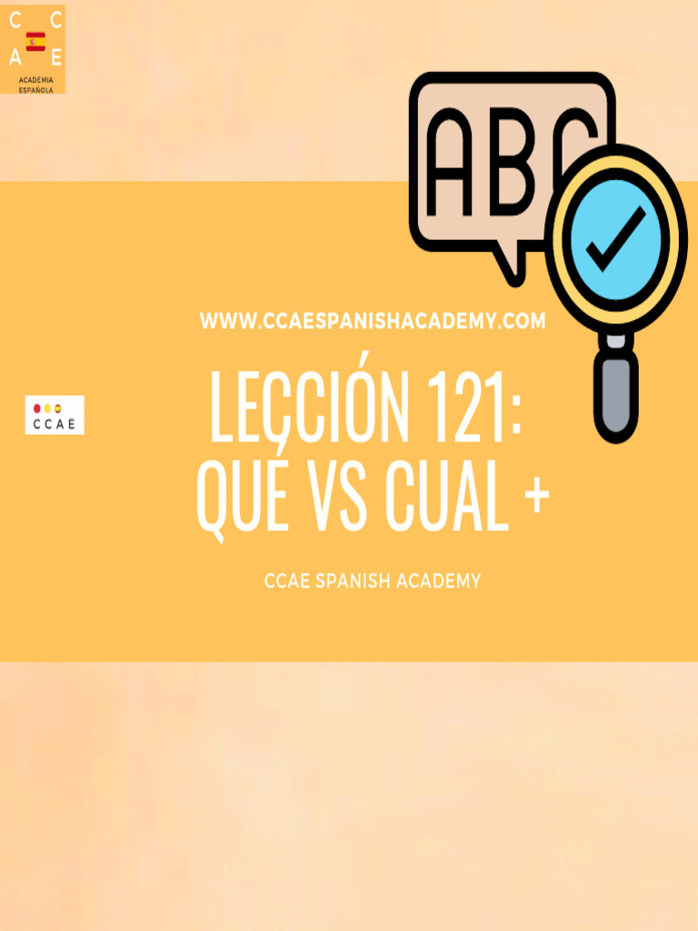 Lección 50 Qué Vs Cuál 2 | PDF