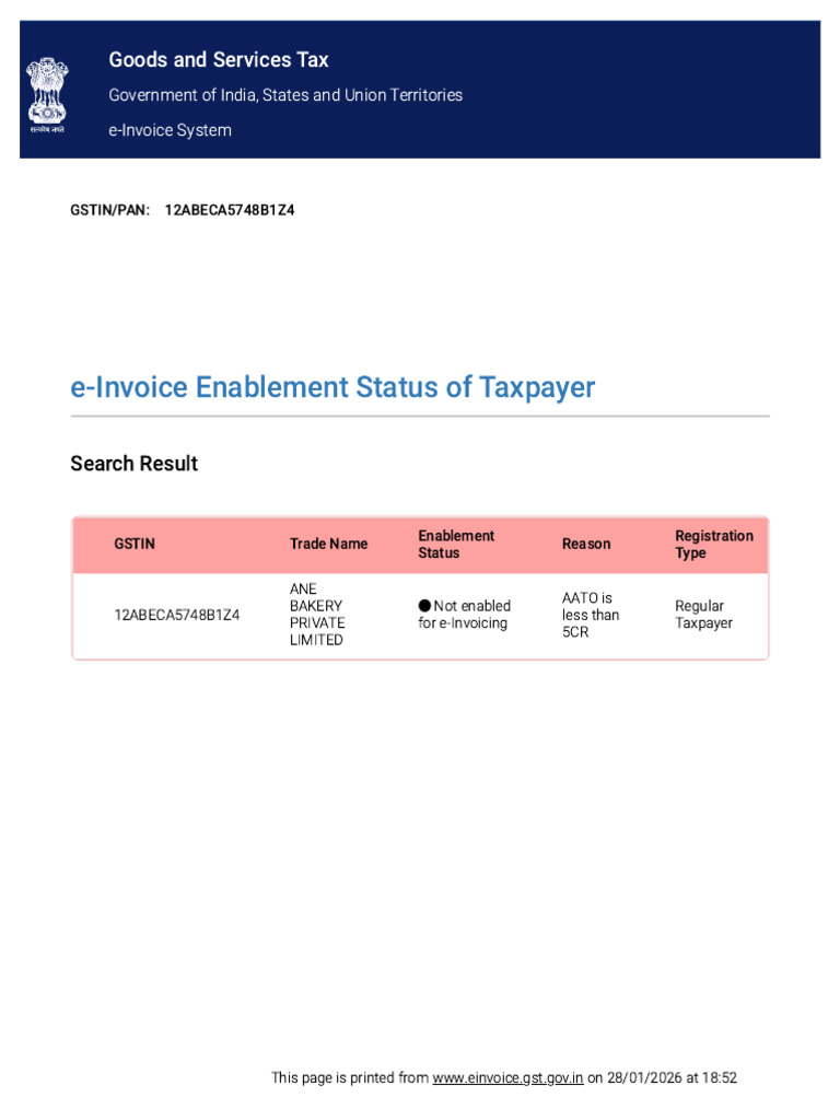 Goods & Services Tax (GST) - E-Invoice | PDF