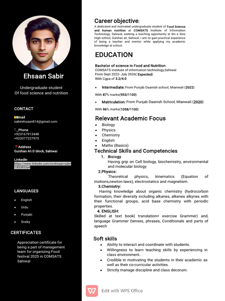 Freshers Resume Template | PDF | Physics | Science
