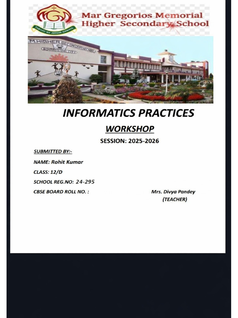 Informatics Practices Cover Page | PDF