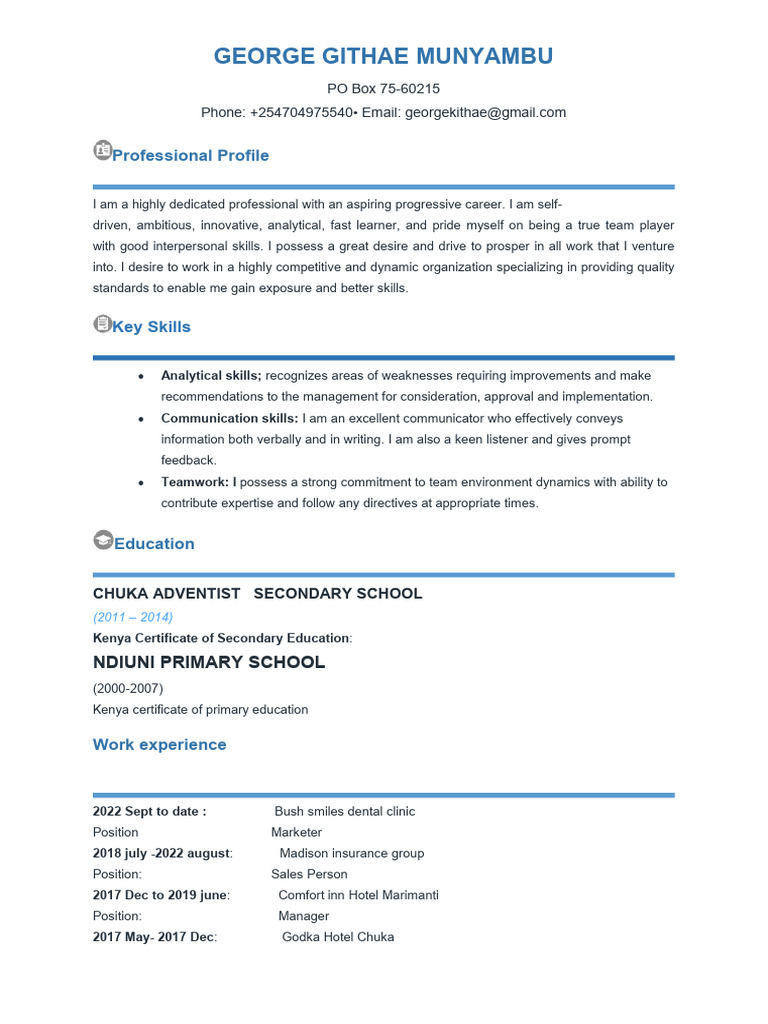 george-CV | PDF | Cognition | Communication