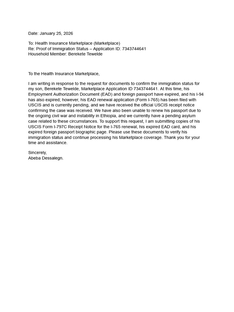 Bereket Immigration Documents | PDF | Identity Document | United States ...