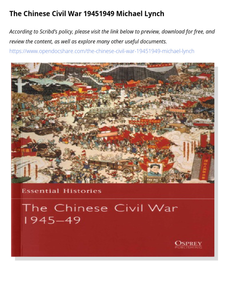 The Chinese Civil War 19451949 Michael Lynch | PDF