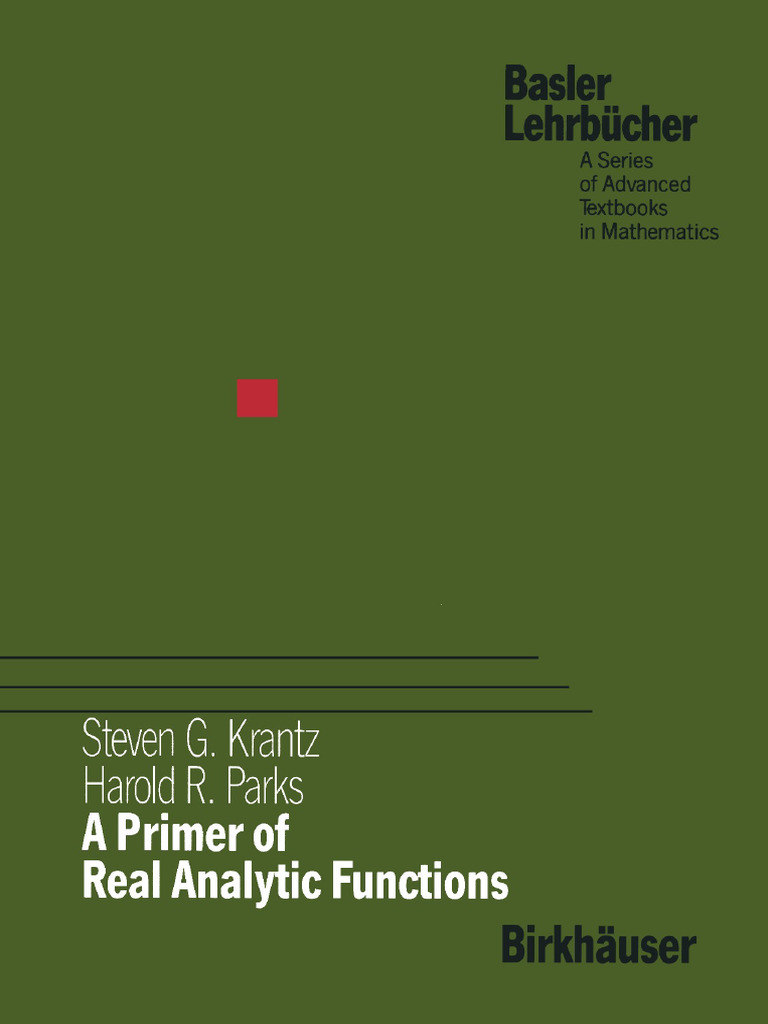A Primer of Real Analytic Functions | PDF | Power Series | Function ...