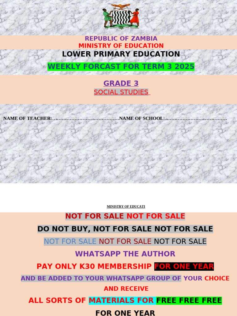 Grade 3 Social Studies Weekly Forcast Term 3 2025 | PDF | Learning