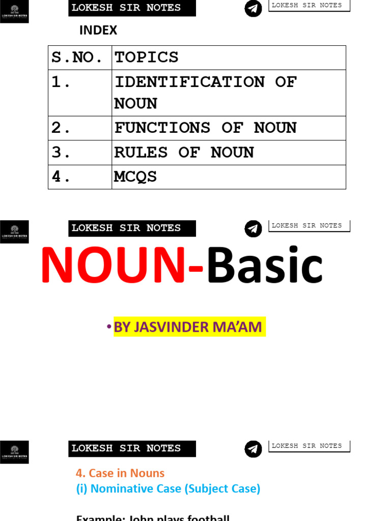 Noun Class 2 | PDF | Noun | Subject (Grammar)