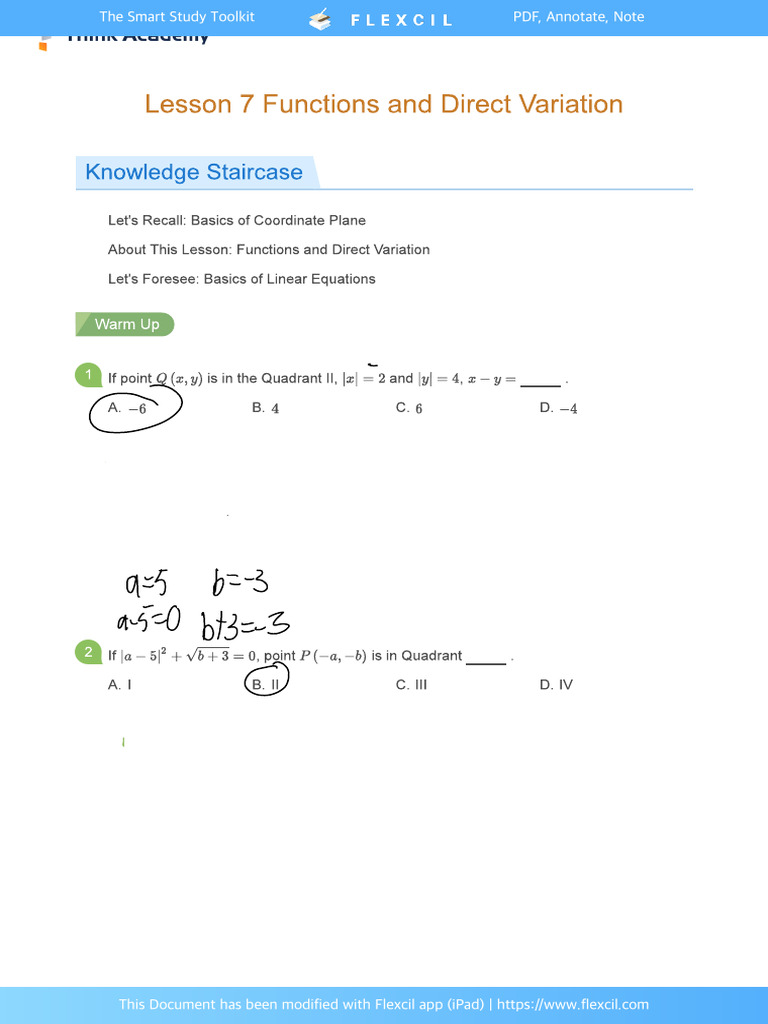 Lesson 7 Functions and Direct Variation(教师版) | PDF