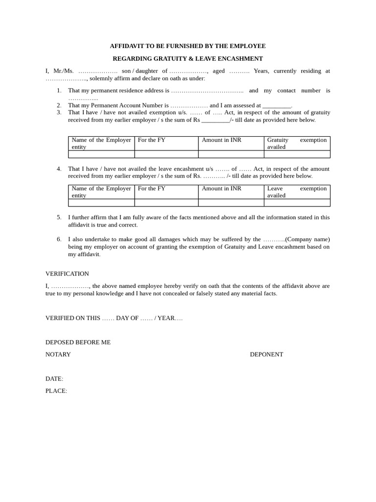 Affidavit Sample - For Reference | PDF
