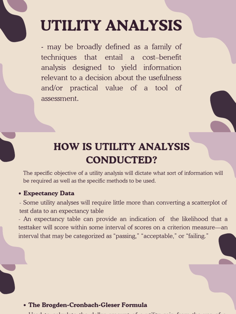 Utility Analysis | PDF | Cost–Benefit Analysis | Applied Mathematics
