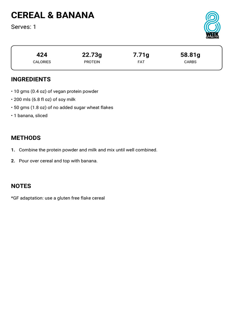 Cereal & Banana | PDF