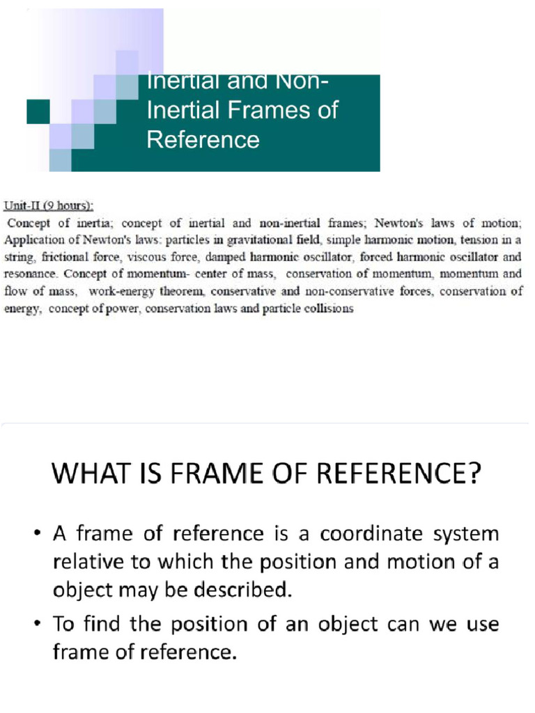 Unit 2 Frames of Reference | PDF
