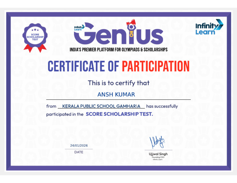 Ansh Certificate | PDF