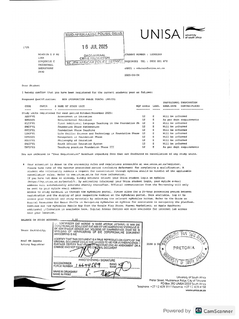 Proof of Registration | PDF