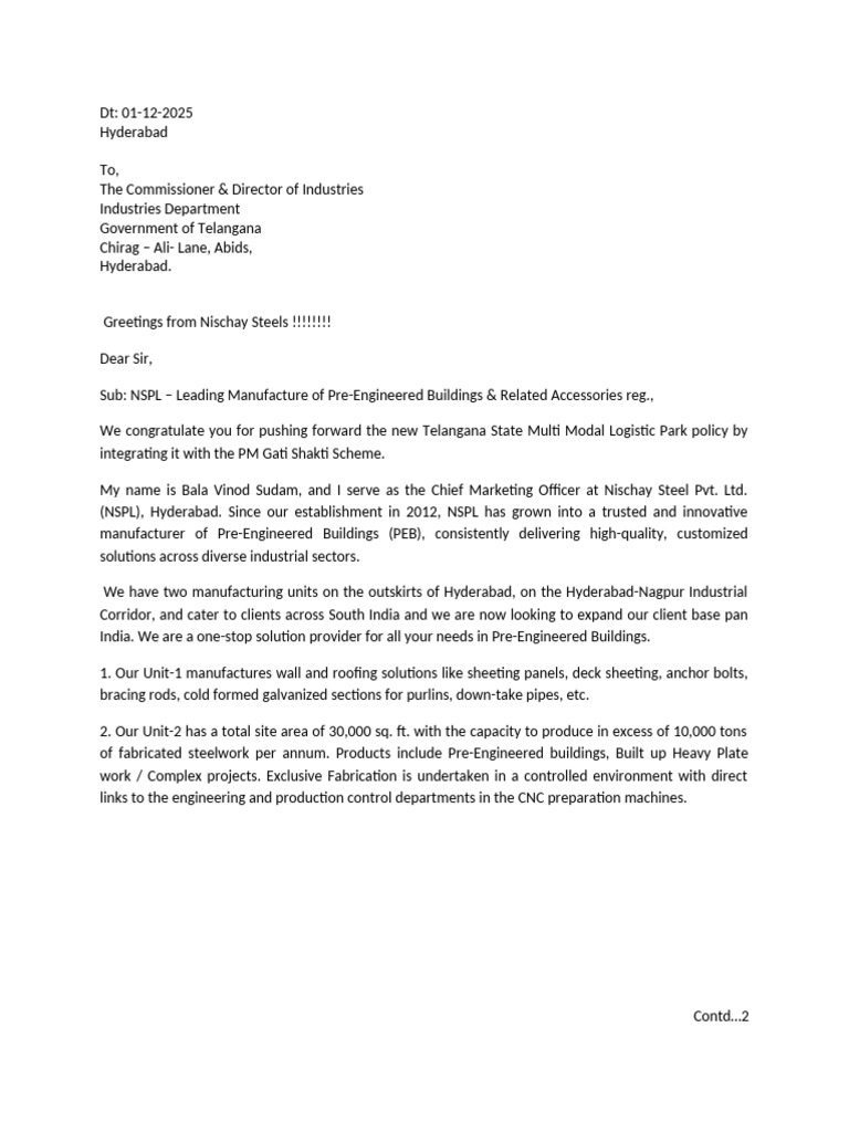 Industries Dept Intro Letter | PDF | Building Information Modeling ...