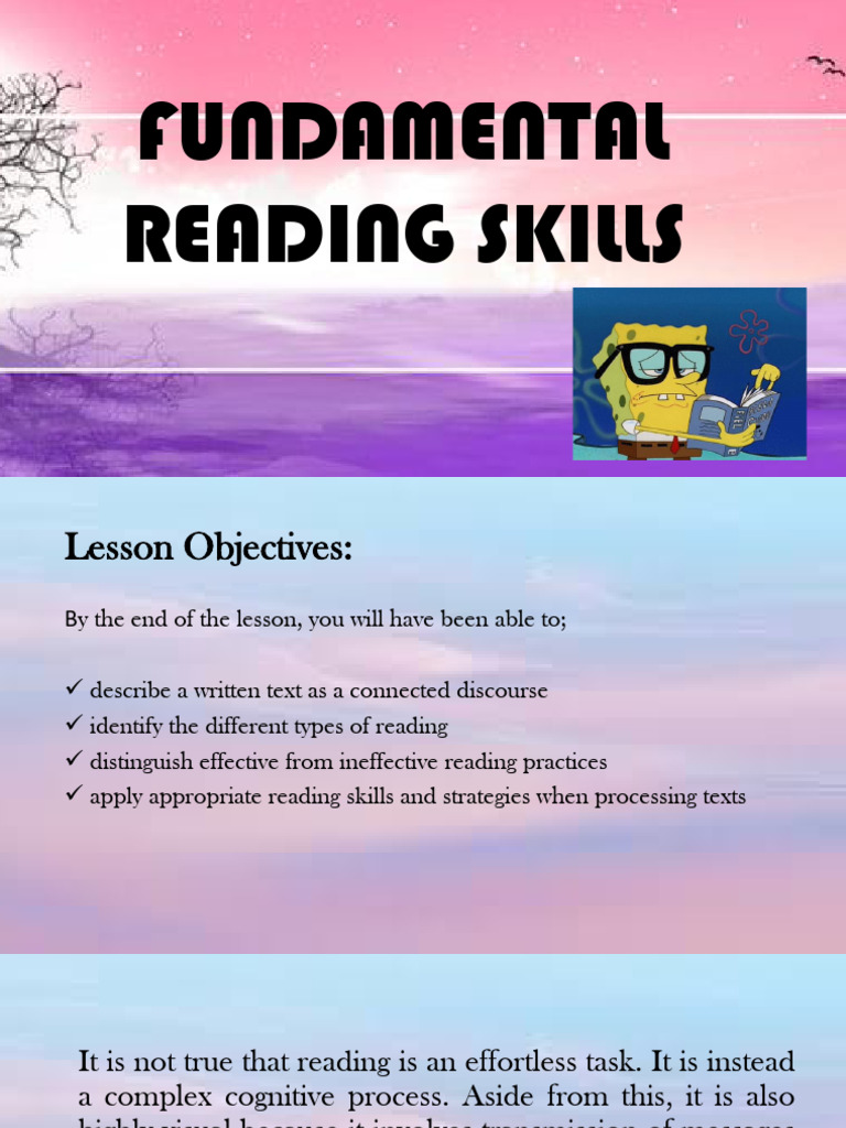 Fundamentals of Reading | PDF | Speed Reading | Communication