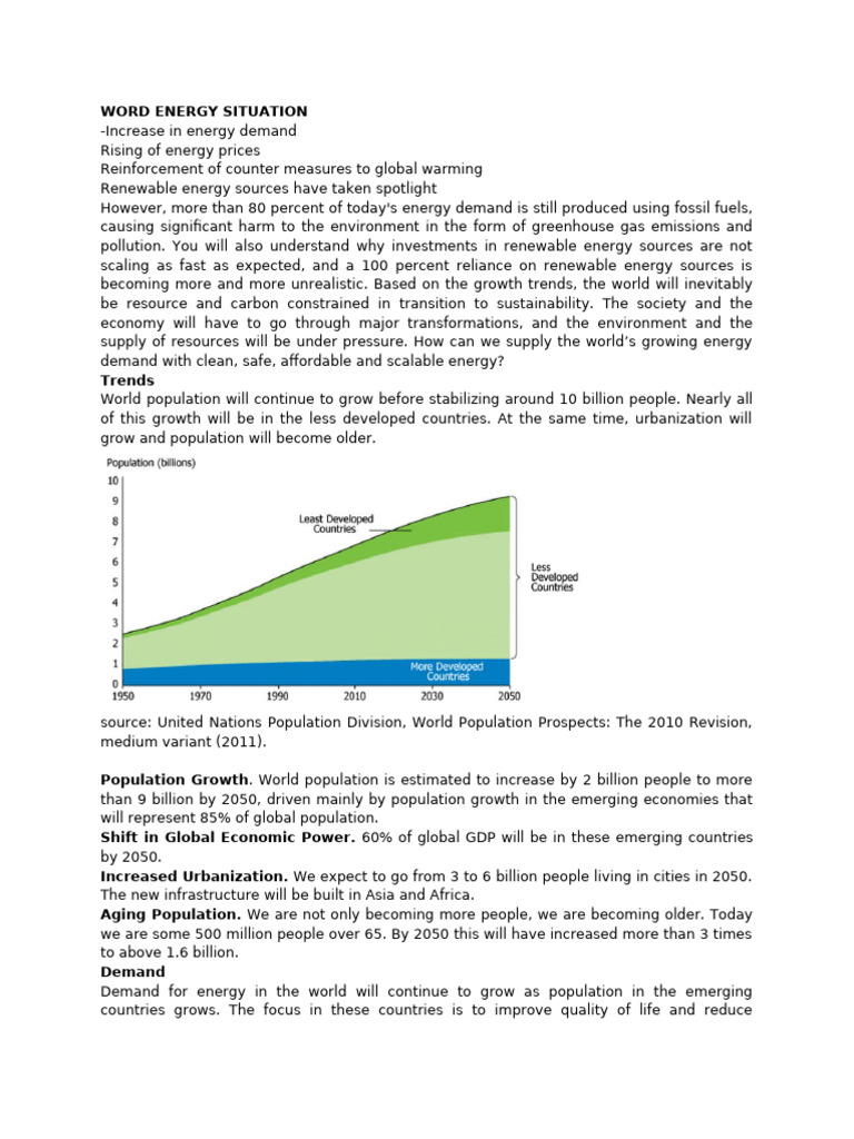 Word Energy Situation | PDF | Renewable Energy | Energy Development
