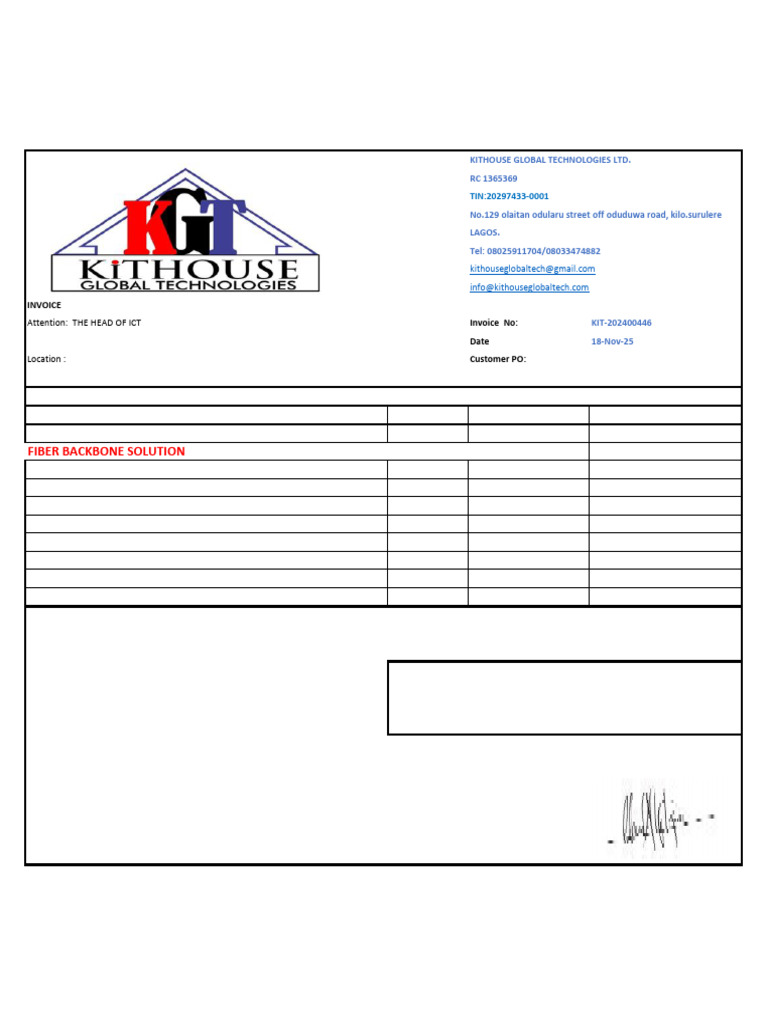 Fiber Instalation and Termination Sahco | PDF | Invoice ...