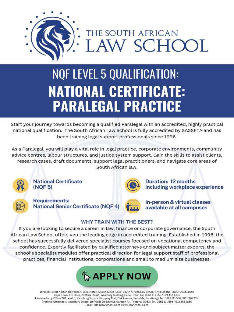 Sals - 2026 National Certificate Paralegal Digital Brochure | PDF ...