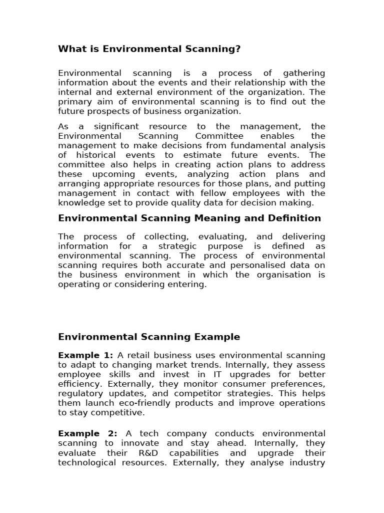 What is Environmental Scanning | PDF | Swot Analysis | Business