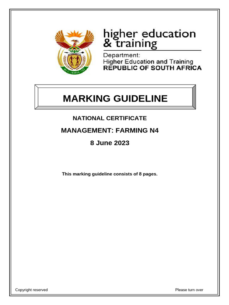 n1040 - Management - Farming n4 Memo June 2023 Moller | PDF ...