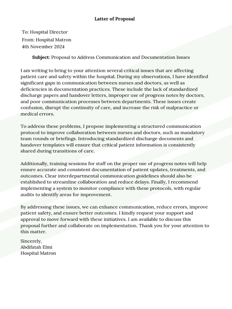 Proposal To The Director | PDF