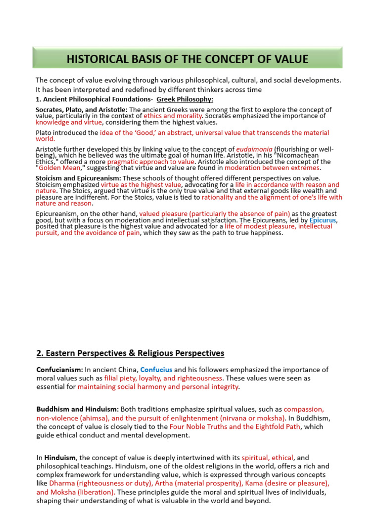 Historical Basis of Value Concept | PDF | Moksha | Stoicism