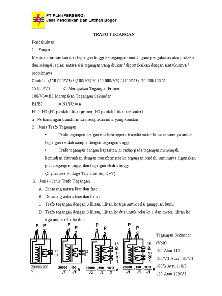 Pengujian CT / Trafo Arus Dan PT / Trafo Tegangan | PDF | Sains ...