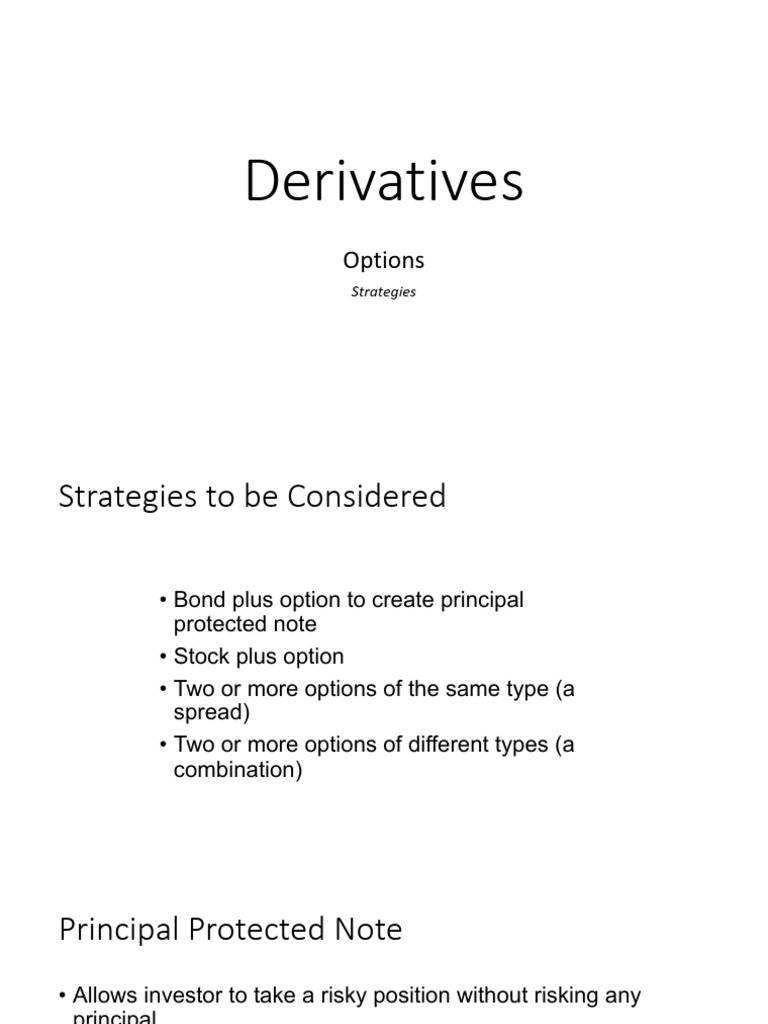 Module 6f Derivatives Options Strategies | PDF | Option (Finance ...