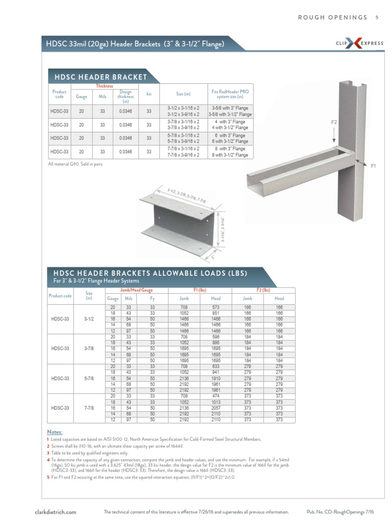 Header Bracket Load Tables | PDF | Mechanical Engineering | Civil ...